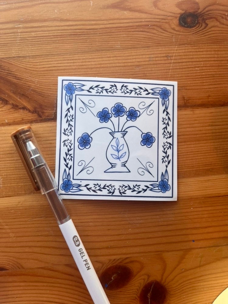 Floral Tile 001 Sticker - Etsy
