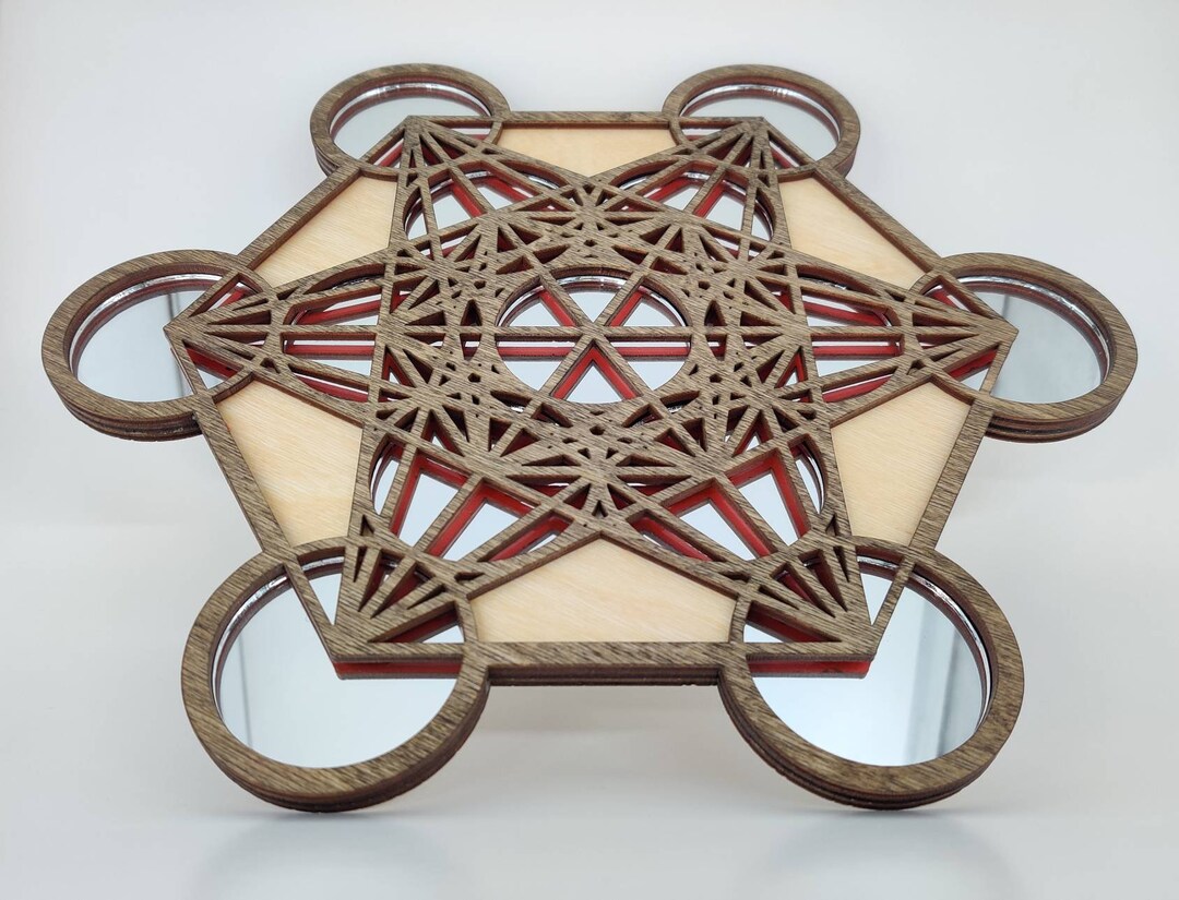 Metatron's Cube Mirror - 13 Glass Mirrors - Sacred Geometry Wall Art - Etsy