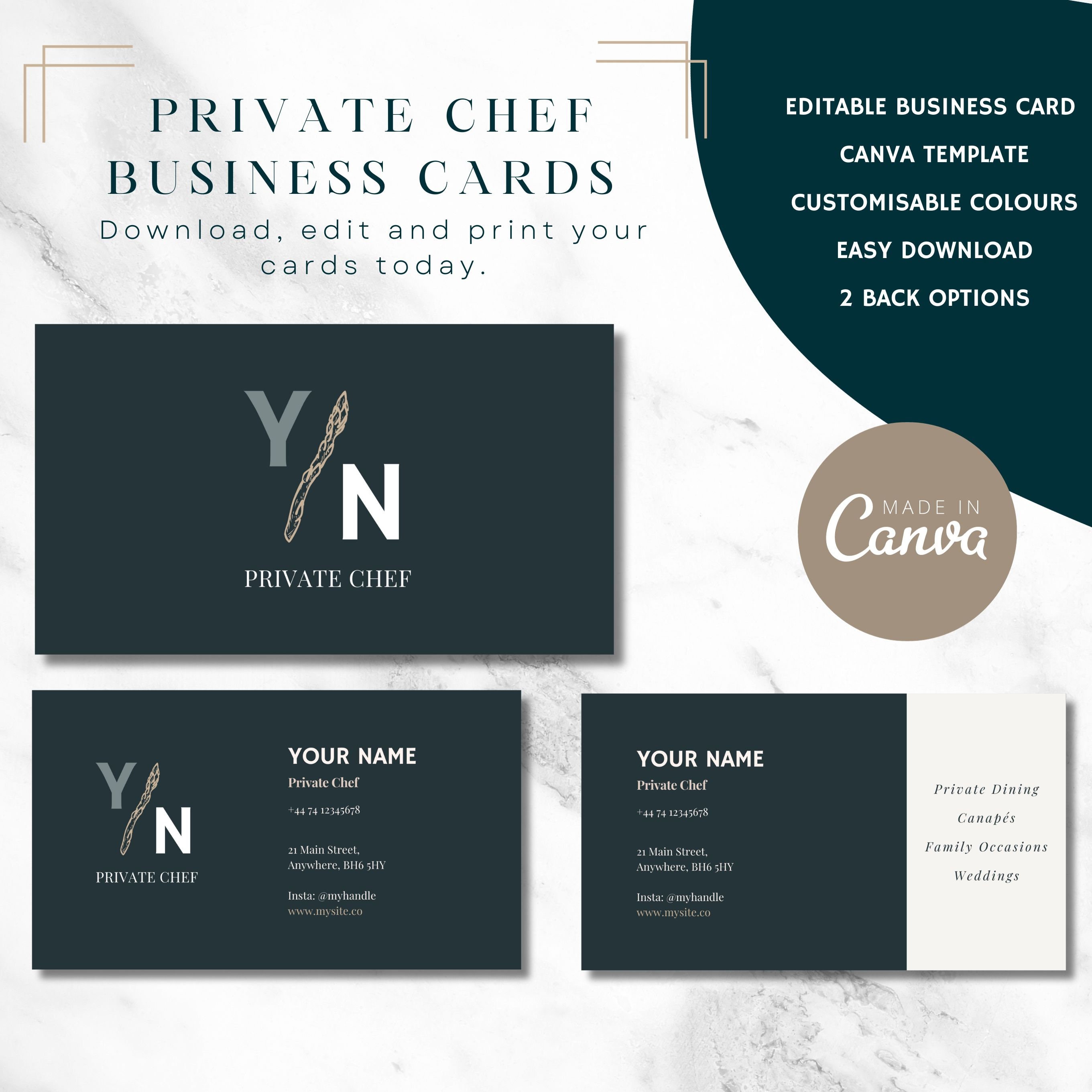 Personal Chef Business Cards
