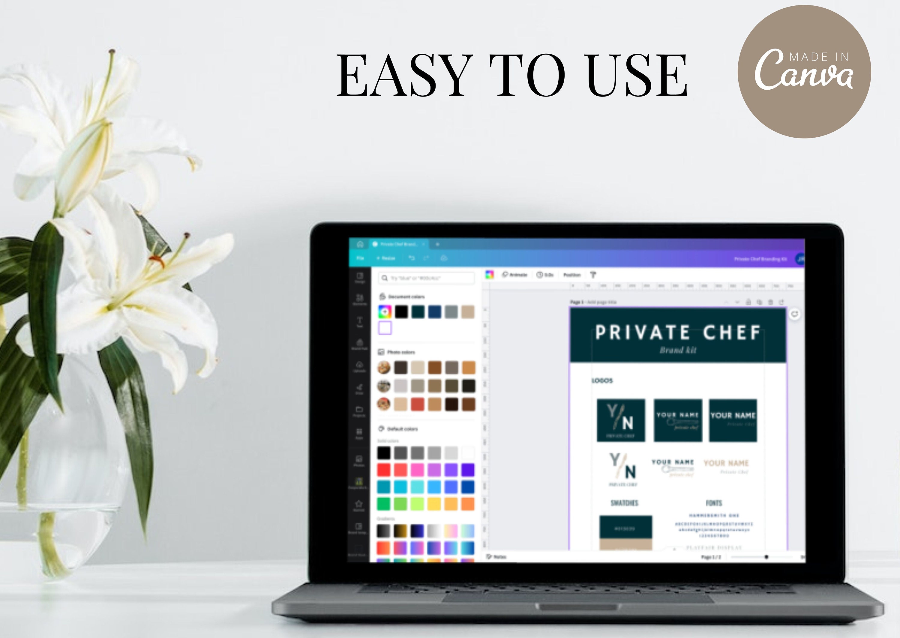 Private Chef Branding Kit Template Canva Editable Brand Kit - Etsy