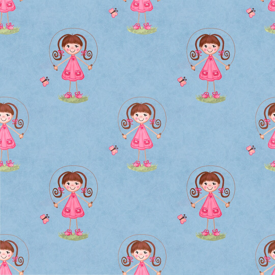 Seamless Girl Pattern for Fabric and Digital Surface Design - Etsy