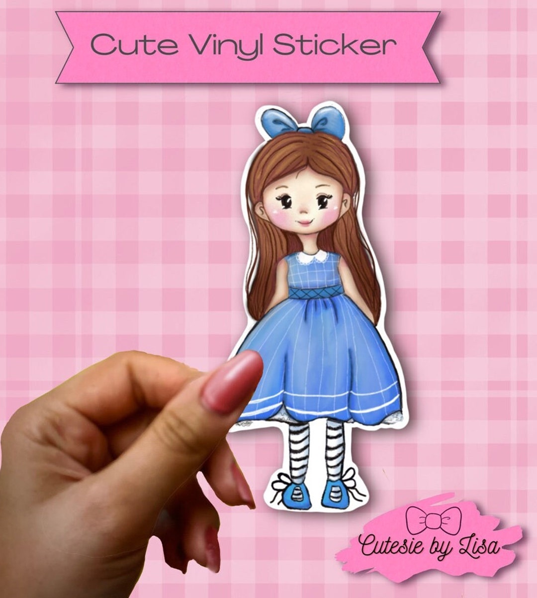 Cute Girl Vinyl Sticker for Laptop Notebook Bullet Journal Planner ...