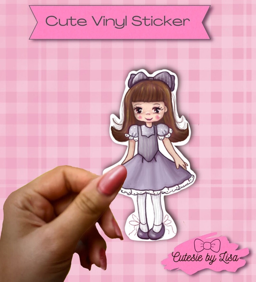 Cute Girl Vinyl Sticker for Laptop Notebook Bullet Journal Planner ...