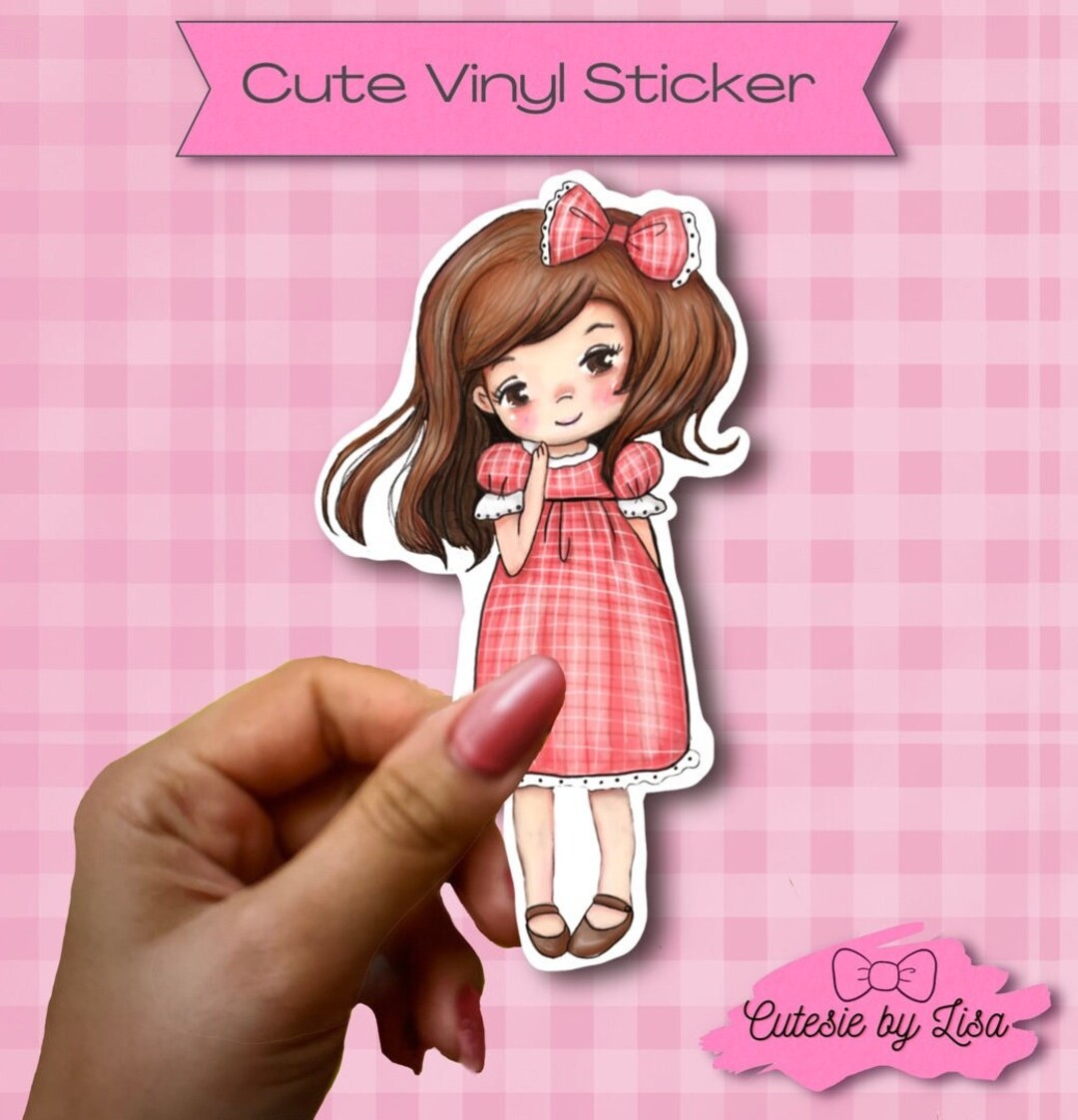 Cute Girl Vinyl Sticker for Laptop Notebook Bullet Journal Planner ...