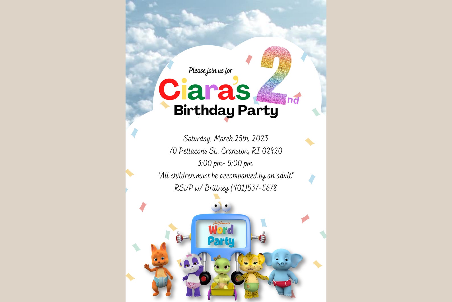 Word Party Birthday Party Invitation - Etsy