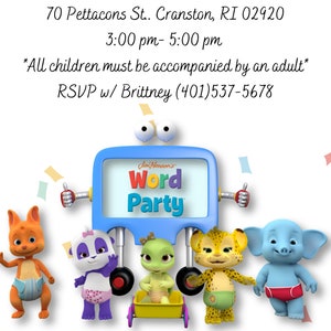 Word Party Birthday Party Invitation - Etsy