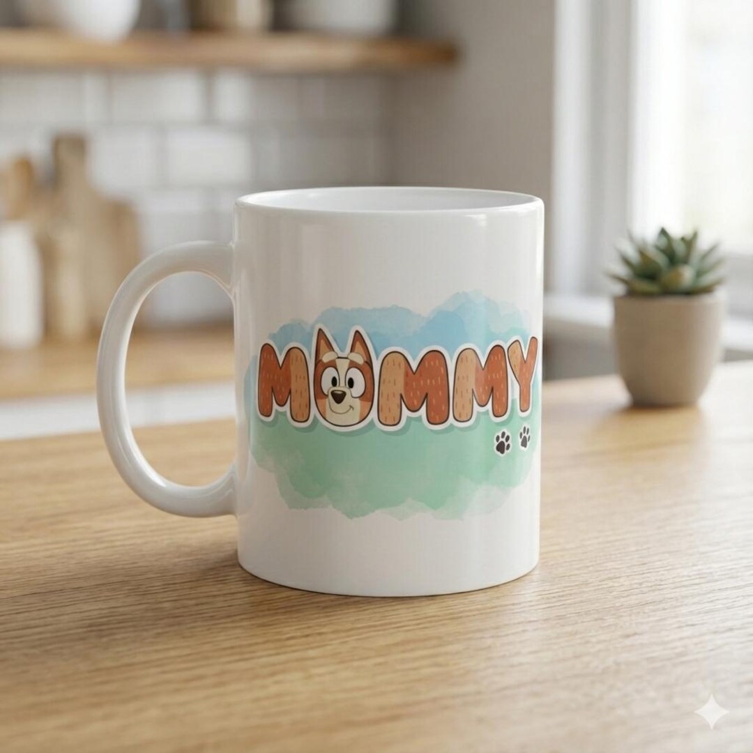 Bluey Mummy Mug Chilli Heeler Mother’s Day Gift for Mum Coffee Cup 11oz ...
