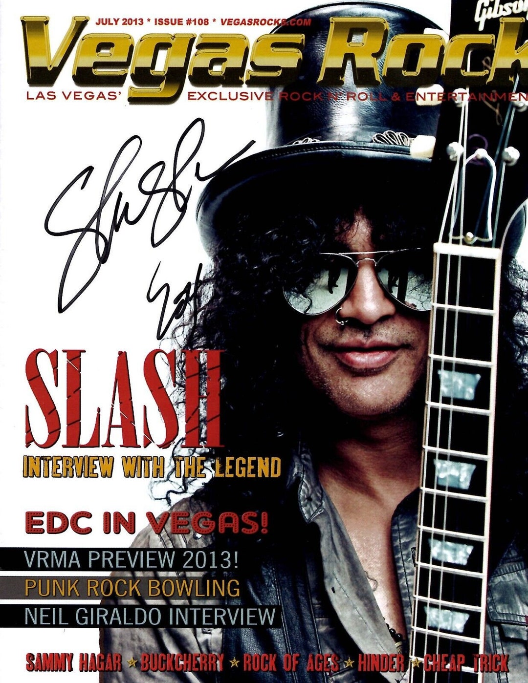 Slash Guns N Roses Signed Autographed Vegas Rock Magazine JSA COA - Etsy