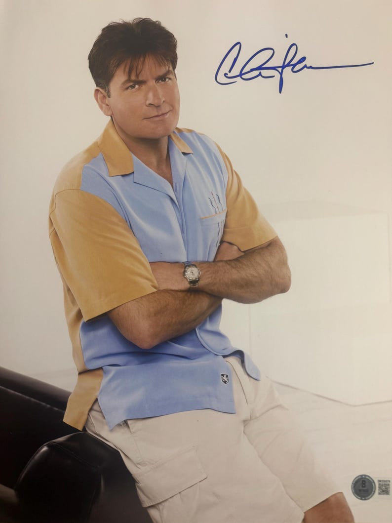 Charlie Sheen Hand Signed Autographed 11 X 14 Photo Picture Beckett Authenticated - Etsy