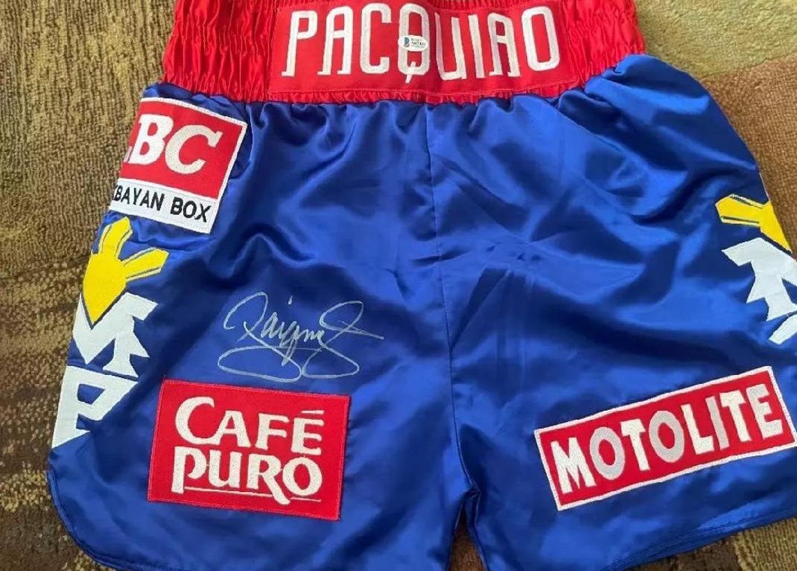 Manny Pacquiao Signed Autographed Boxing Trunks Beckett Authenticated ...