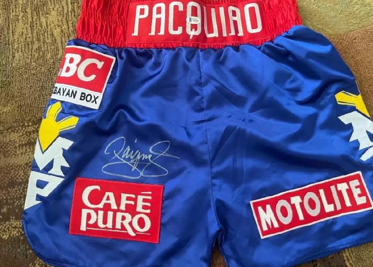 Manny Pacquiao Signed Autographed Boxing Trunks Beckett Authenticated ...