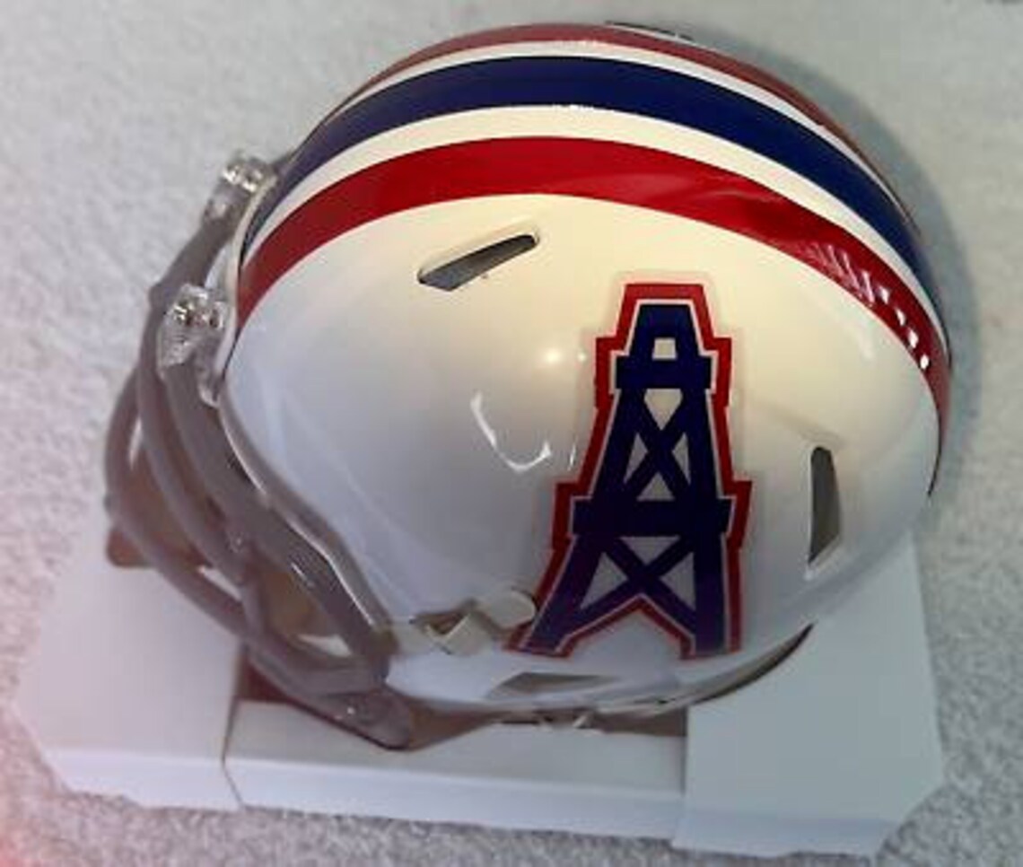 Warren Moon Signed Autographed NFL Houston Oilers Mini Football Helmet ...