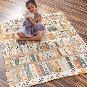 Boho Bookshelf Blanket: Floral Book Lover Throw, Cozy Library Decor - Etsy