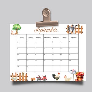 Printable 2024 Calendar Monthly Seasonal Theme 2024 - Etsy
