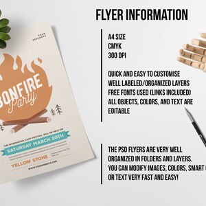 Fire Fun Flyer for Your Bonfire Party Smores Stars Sing Alongs - Etsy