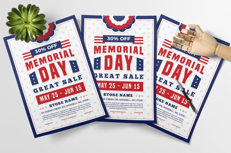 Memorial Day Markdowns Flyer for Your Next Sale Remember and Rejoice ...