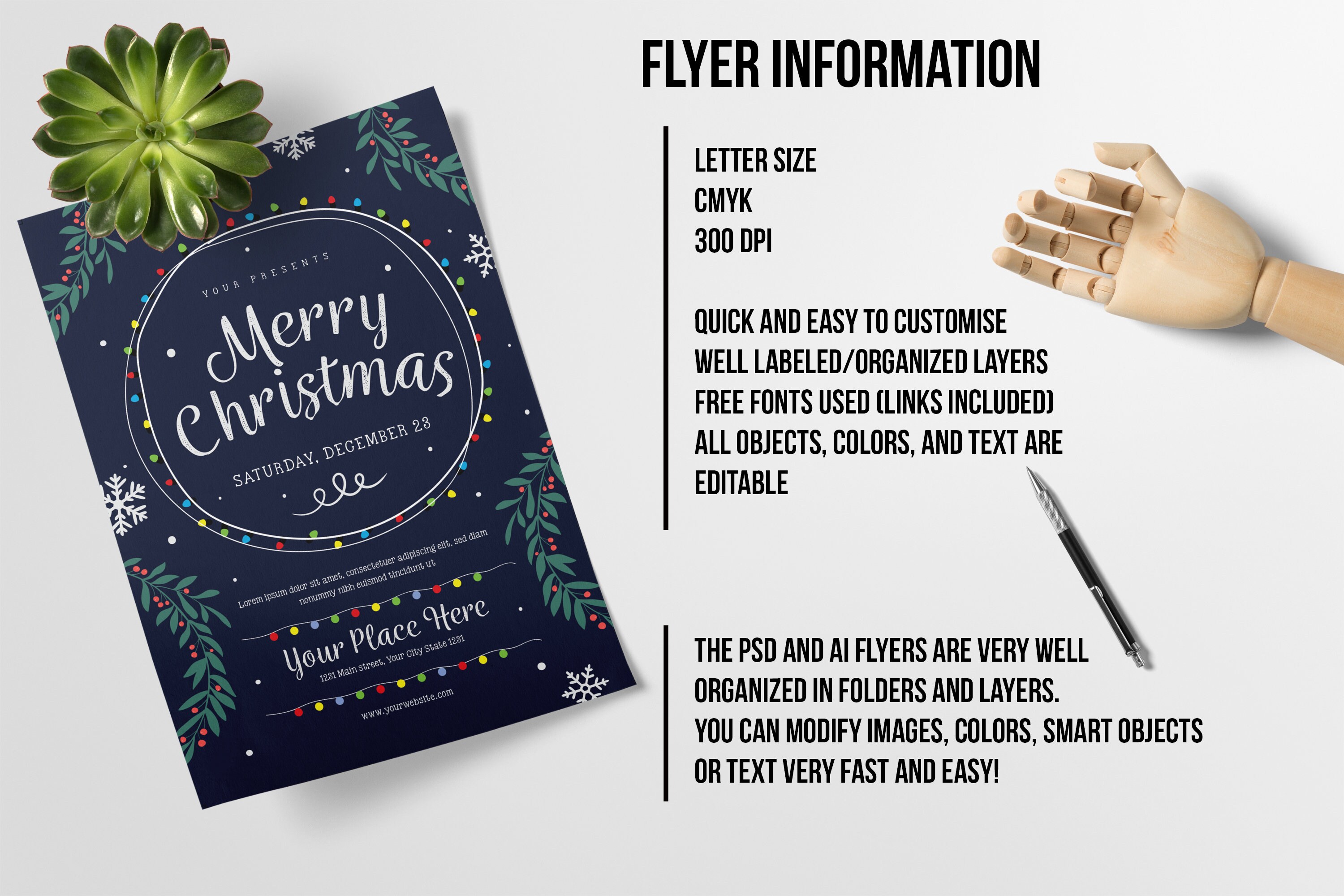 Flyer for Your Next Holiday Celebration Holly Jolly Holiday Christmas ...