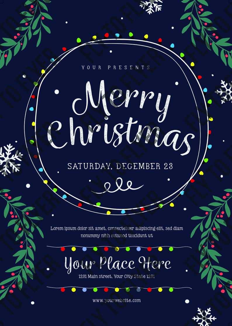 Flyer for Your Next Holiday Celebration Holly Jolly Holiday Christmas ...