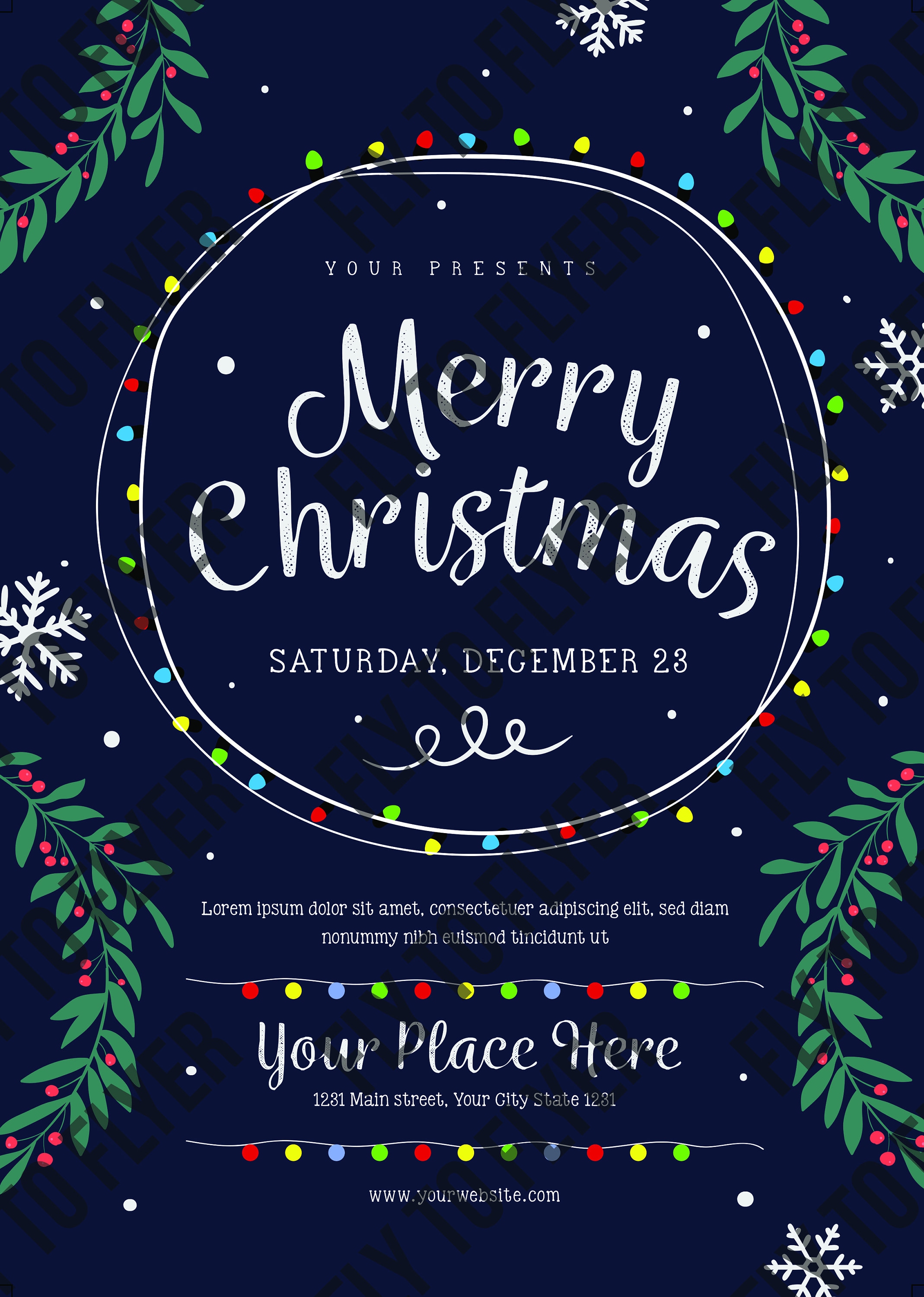 Flyer for Your Next Holiday Celebration Holly Jolly Holiday Christmas ...