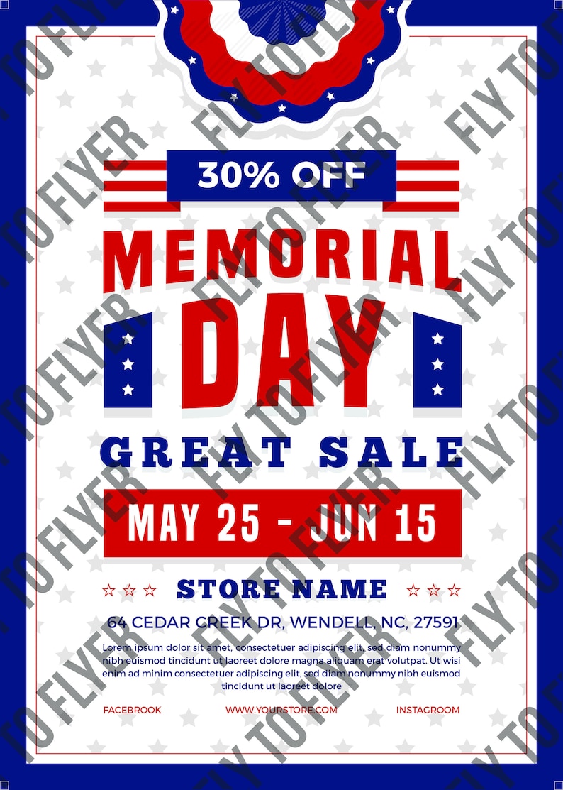 Memorial Day Markdowns Flyer for Your Next Sale Remember and Rejoice ...