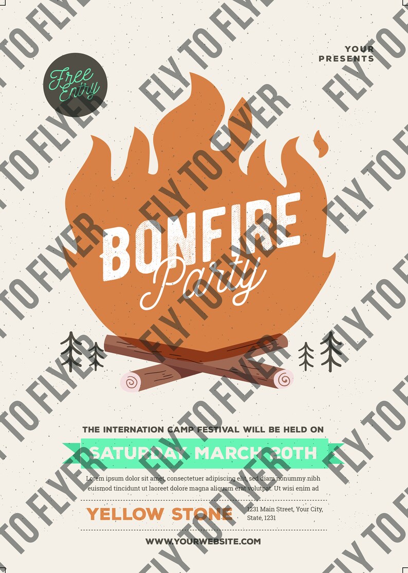 Fire Fun Flyer for Your Bonfire Party Smores Stars Sing Alongs - Etsy