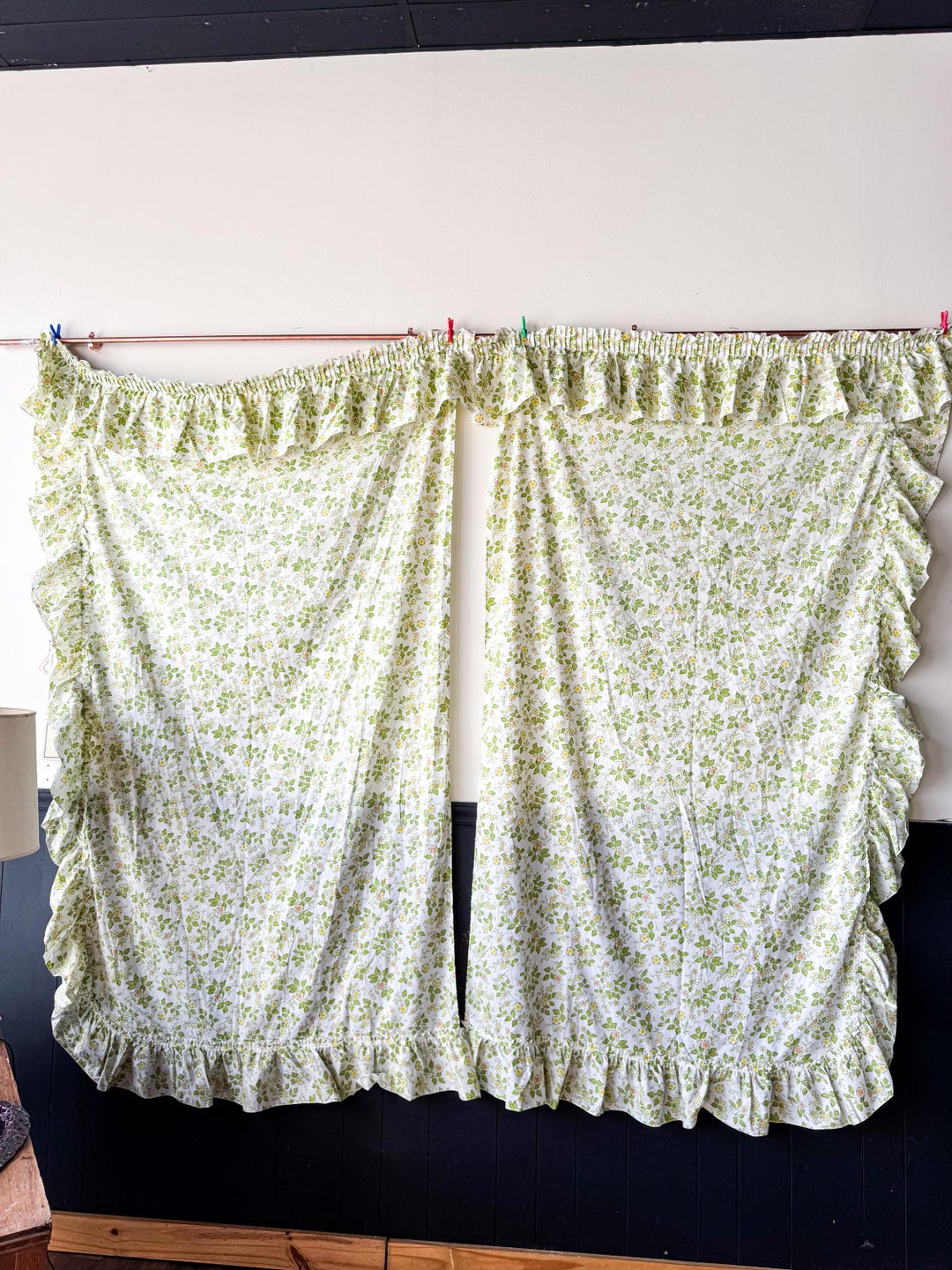 Floral Curtains With Ruffle - Etsy