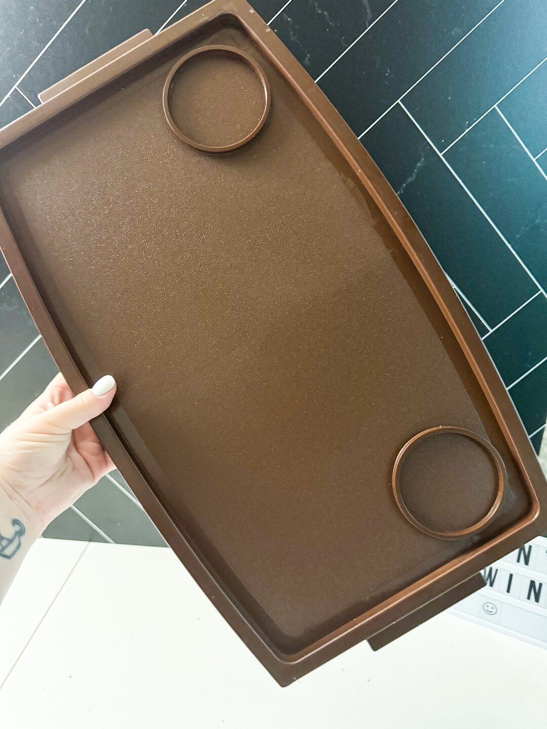 Retro Plastic Lap Tray With Folding Legs and Drink Holders - Etsy