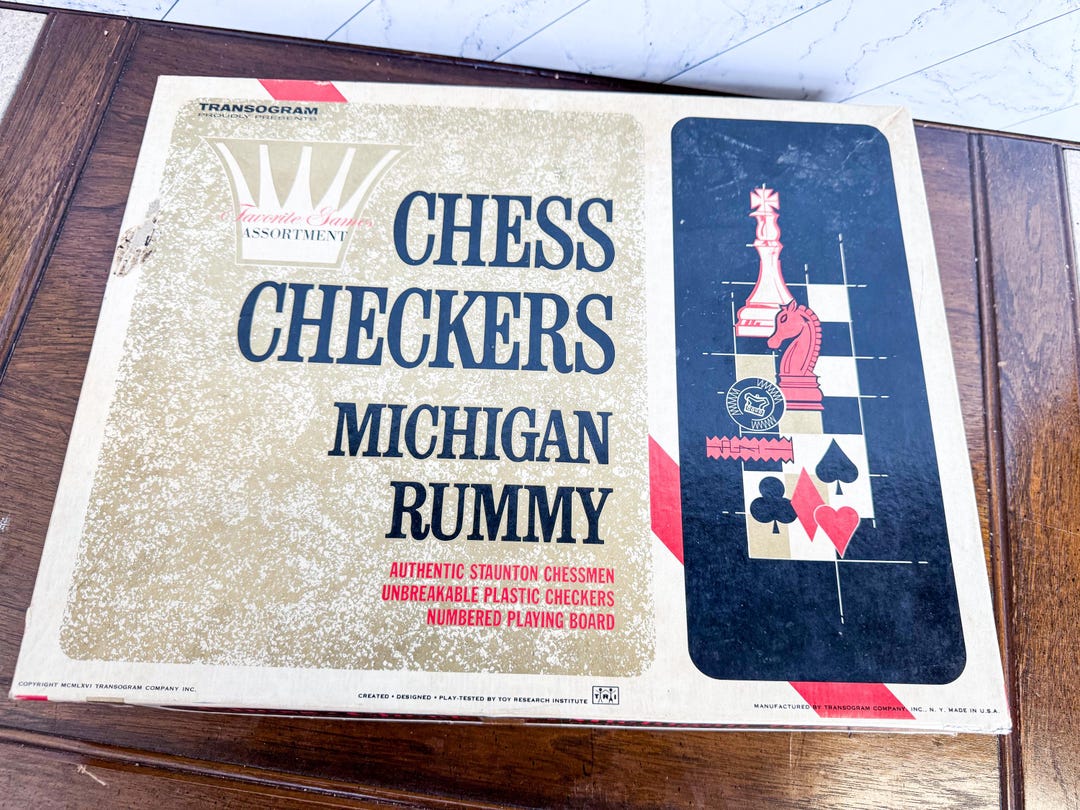 1965 Game Set - Chess, Checkers, and Michigan Rummy - Etsy
