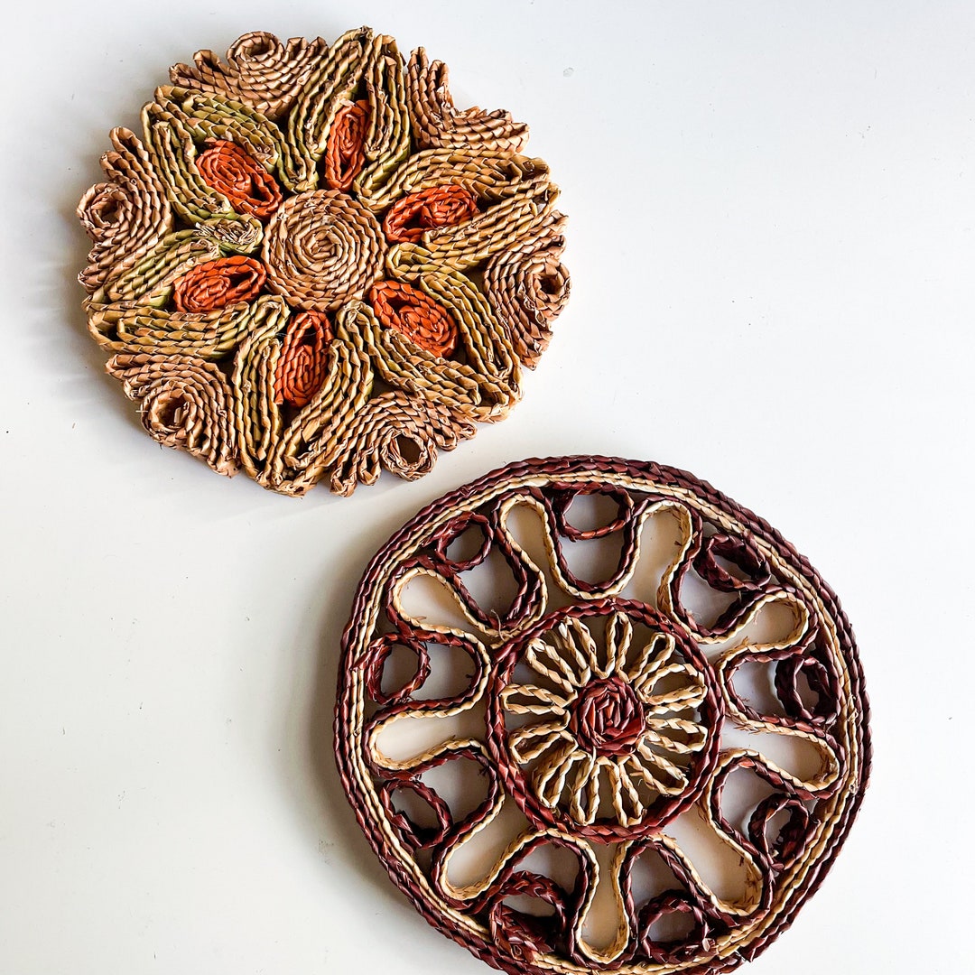 Pair of Wicker Trivets - Etsy
