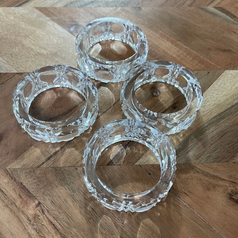 Cut Glass Napkin Rings - Etsy
