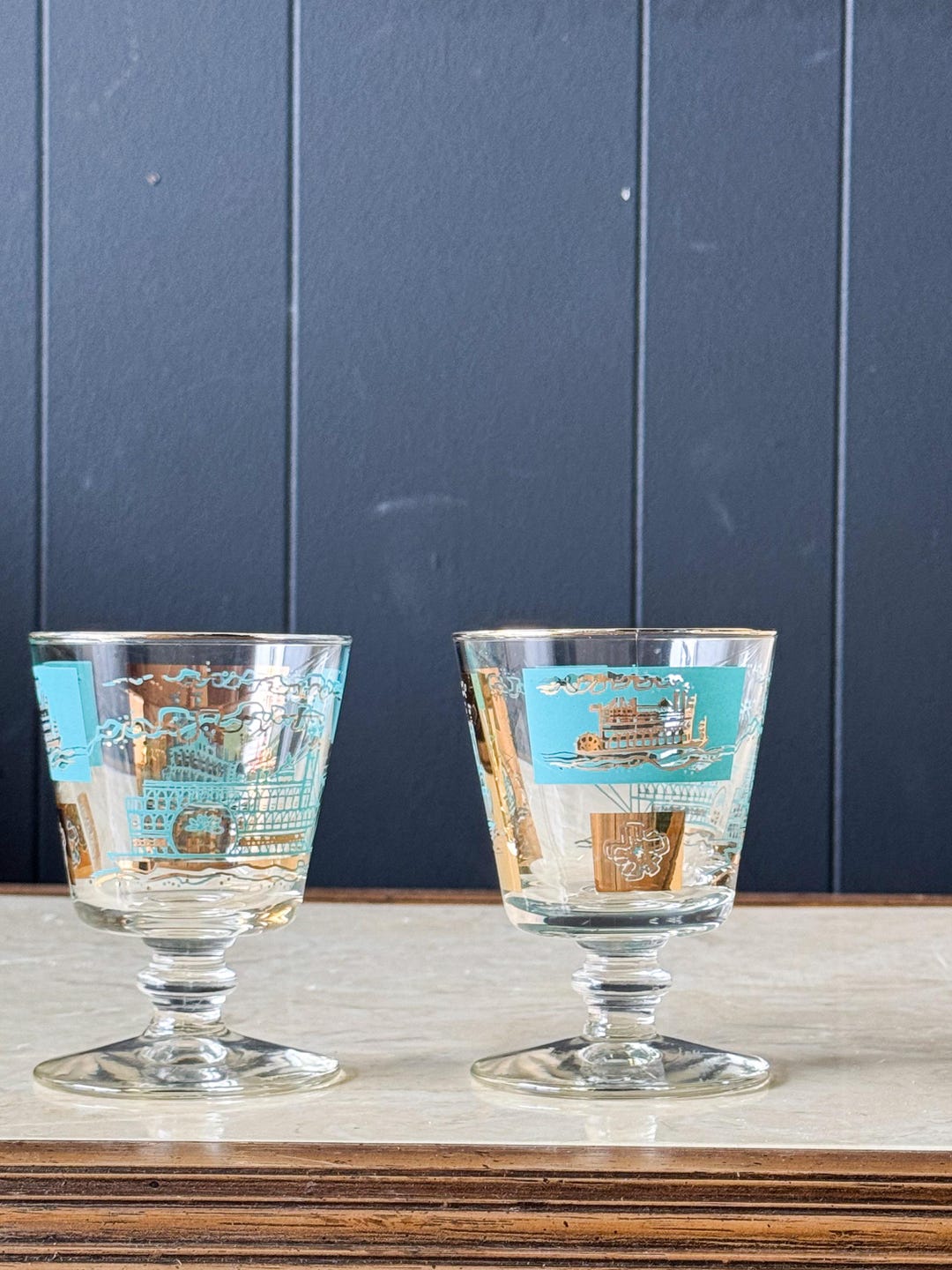 1960s Libbey Southern Comfort Riverboat Cocktail Glasses - Etsy