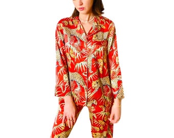 Sunday Funday Fleece Leopard Print Pajama Set Sunday Funday, Leopard ...