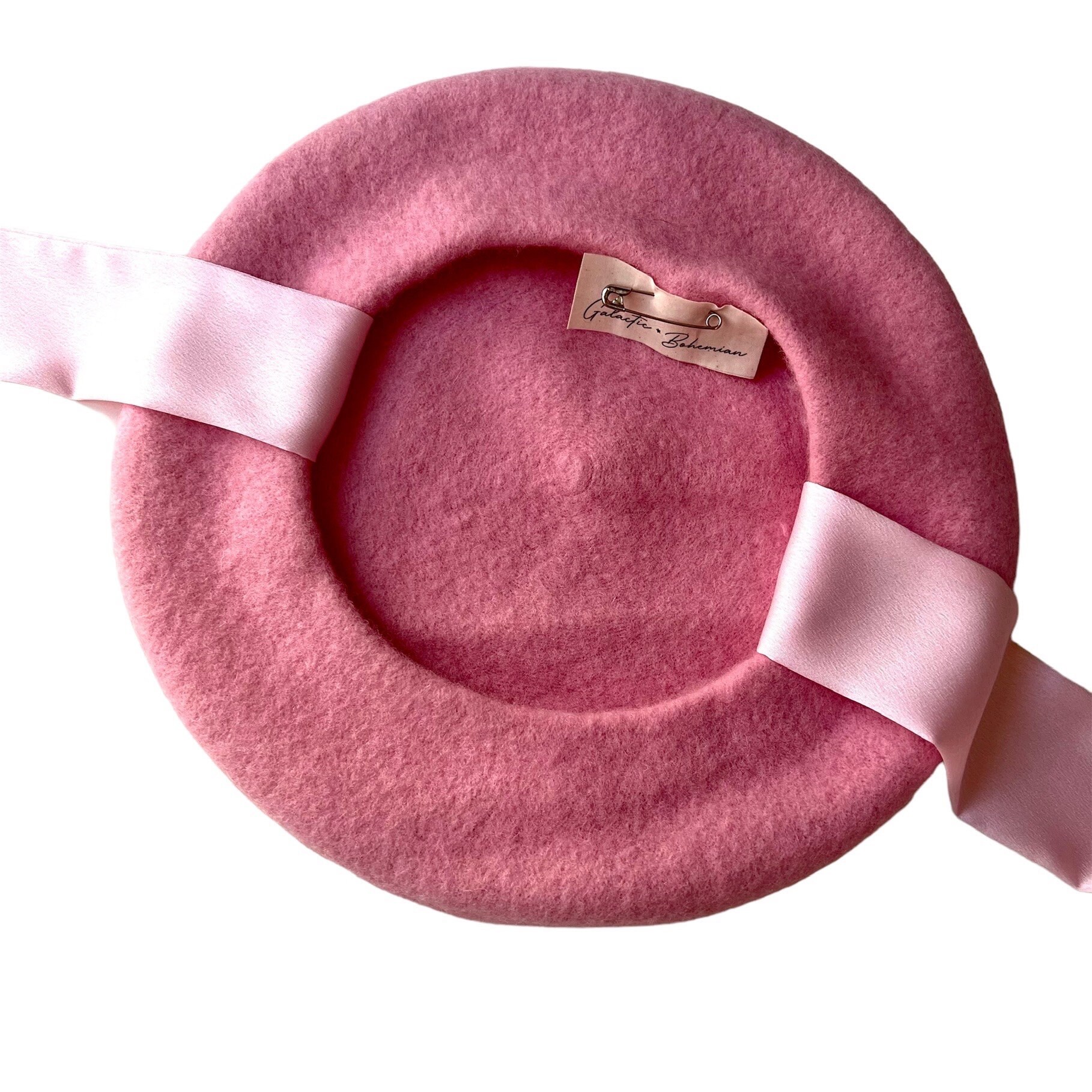 Pink French Beret With Long Ribbon Bow Tie - Etsy