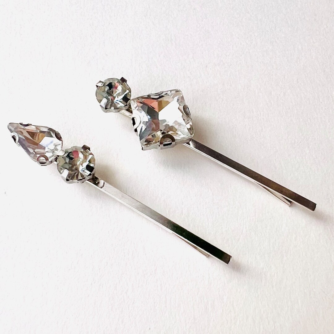 Teardrop Diamond Jeweled Hair Pin Set Bridal, Special Occasion, Gift - Etsy