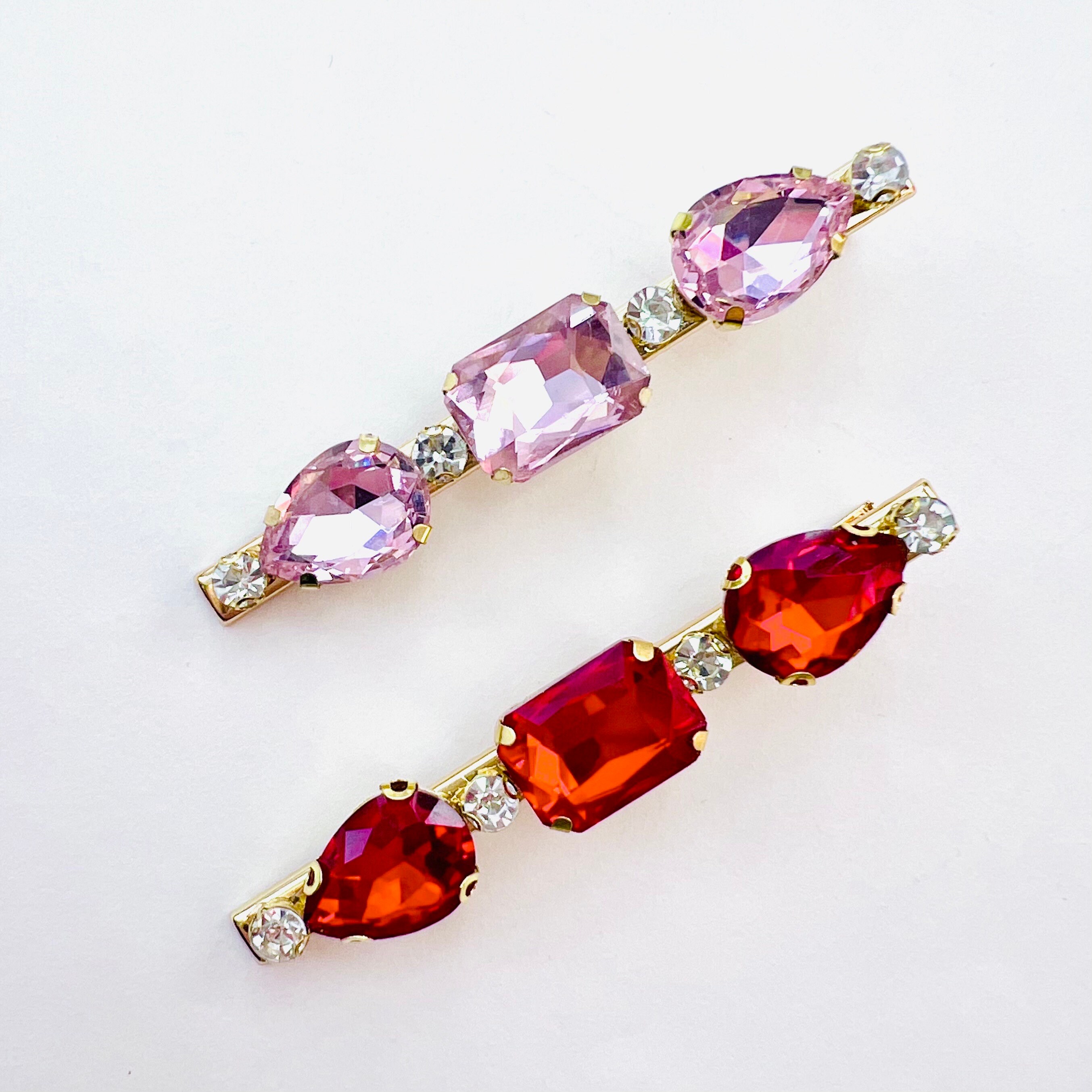 Large Rhinestone Crystal Jeweled Hair Clip Bridal, Gift, Hair Jewelry ...