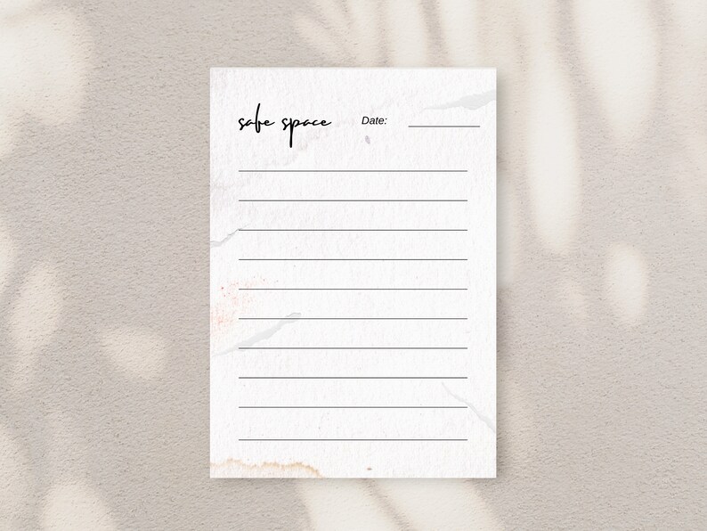 Daily Safe Space Printable Journal Self Care Journal Dream Journal ...