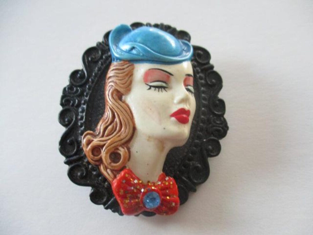 Vintage Lady Pin - Etsy