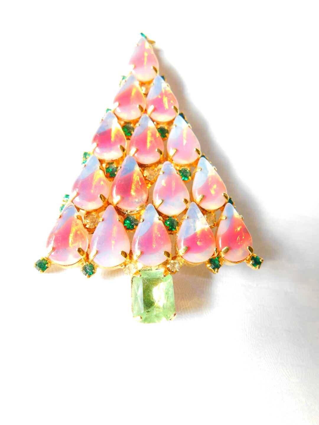 Beautiful Glass Stones Christmas Tree Pin - Etsy