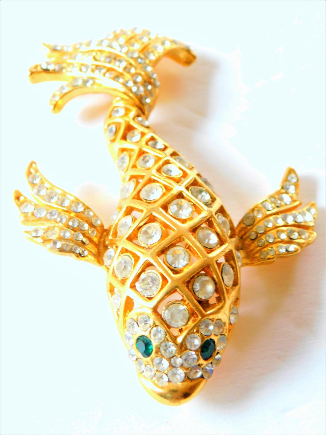 Large Jeweled Fish Pin - Etsy
