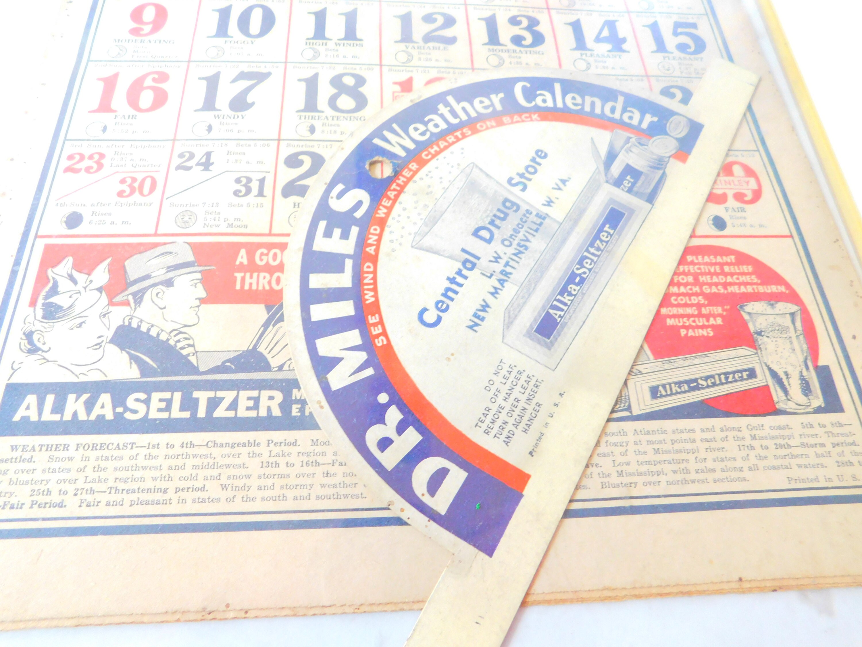 1938 Full Calendar and Other Advertising Piece - Etsy