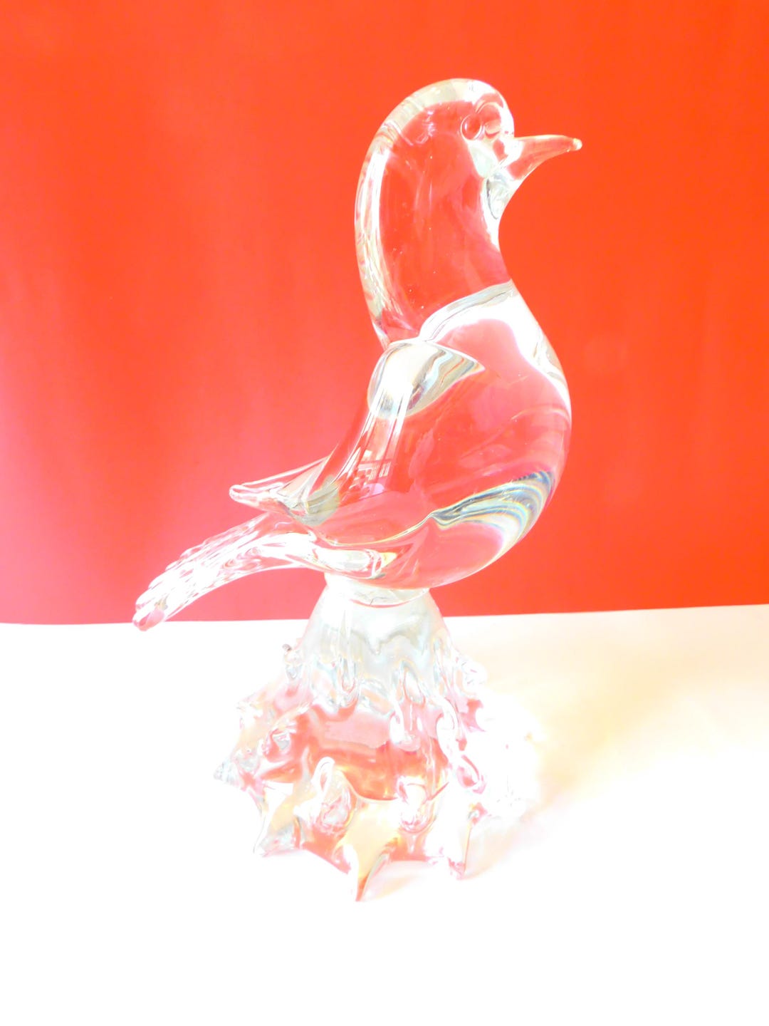 Beautiful Heavy Glass Bird Figure - Etsy