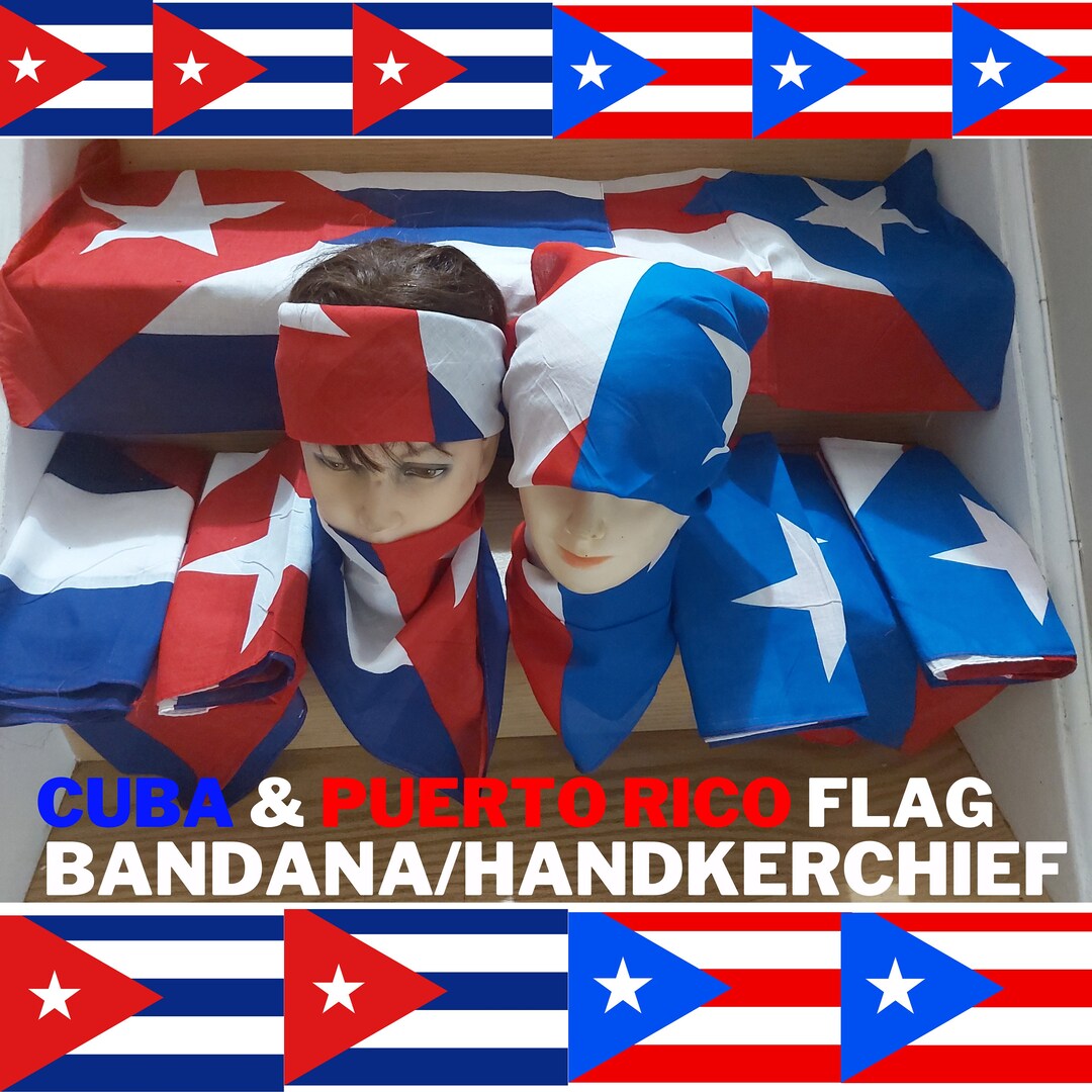Cuban Flag Bandana Handercheif/puerto Rican Flag Bandana/latin ...