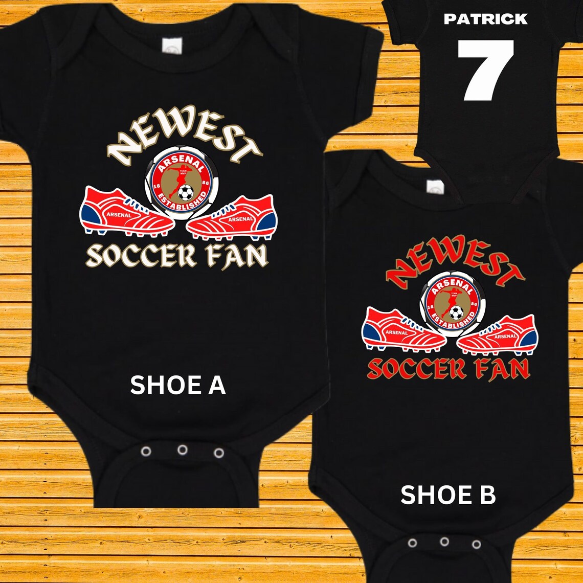 Arsenal New Baby Onesie/personalize 12-18M Name and Number Baby Romper ...