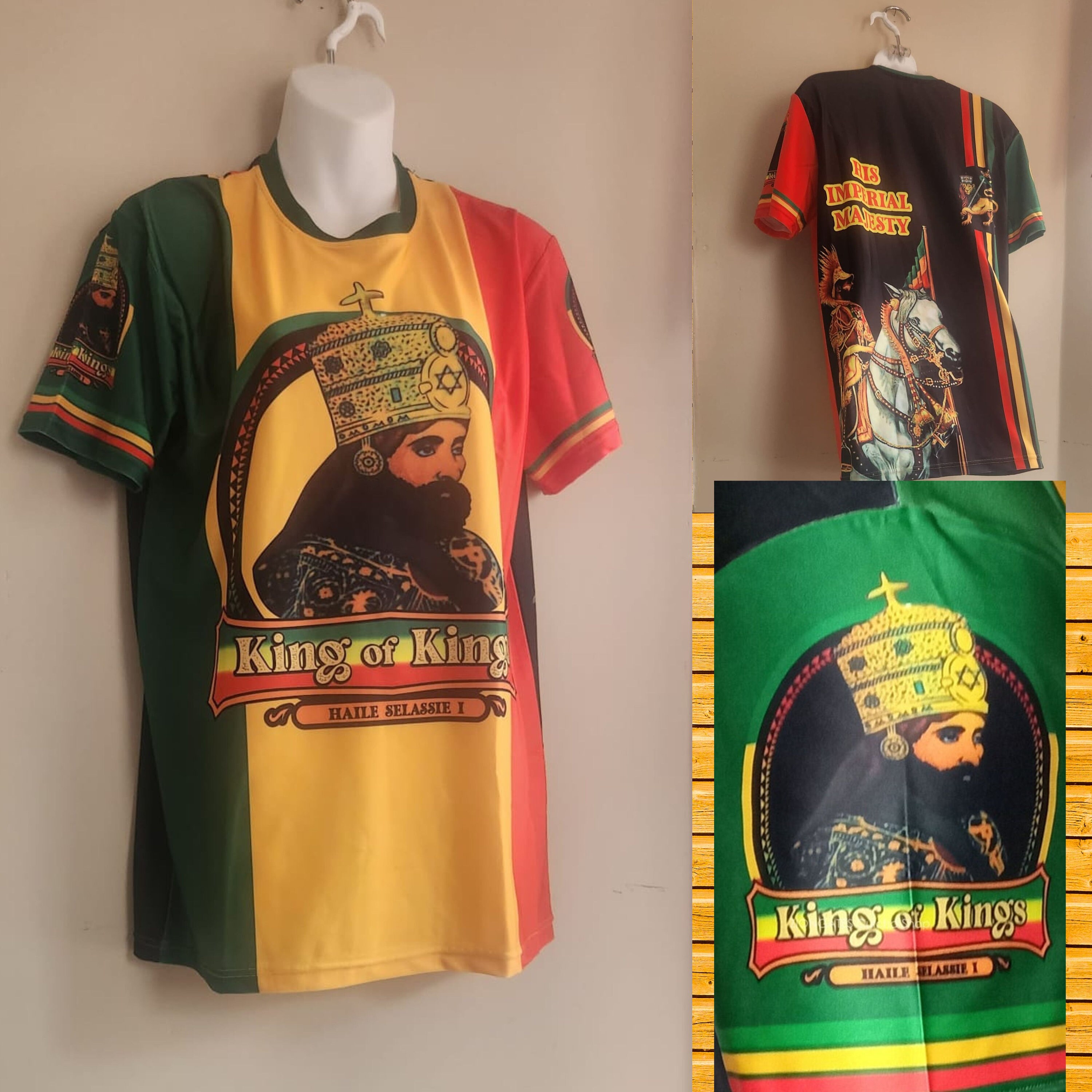 Rastafarian King of Kings Double Sided Jersey/his Imperial Majesty ...