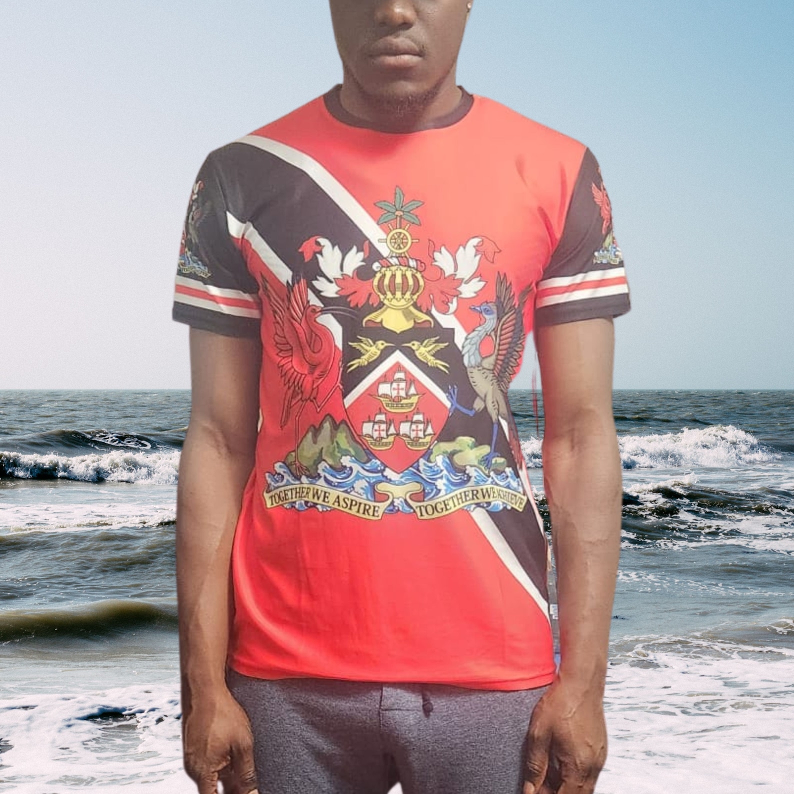 Trinidad & Tobago Flag Jersey/dri-fit Fabric/trini Carnival Shirt ...