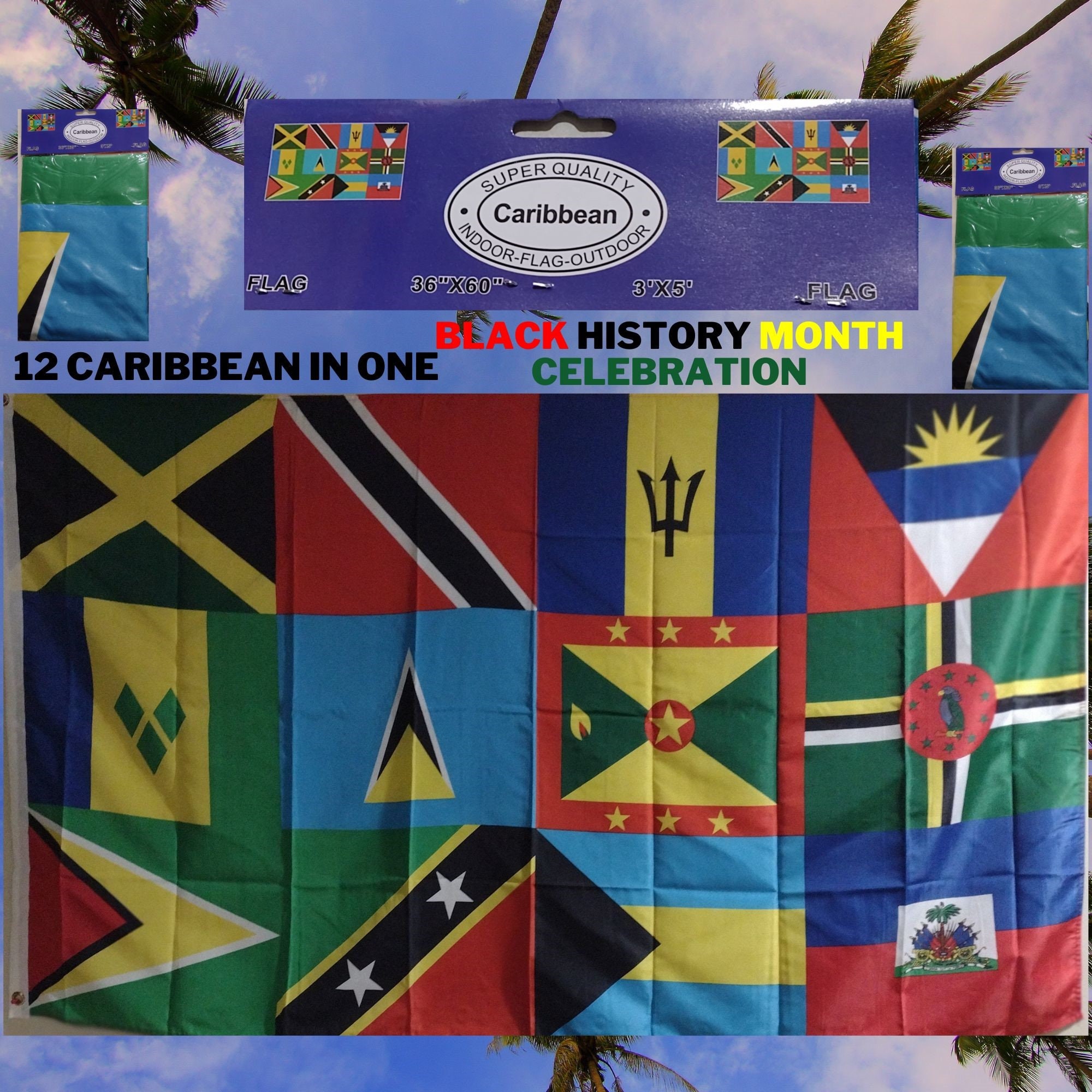 Caribbean Flags Collage