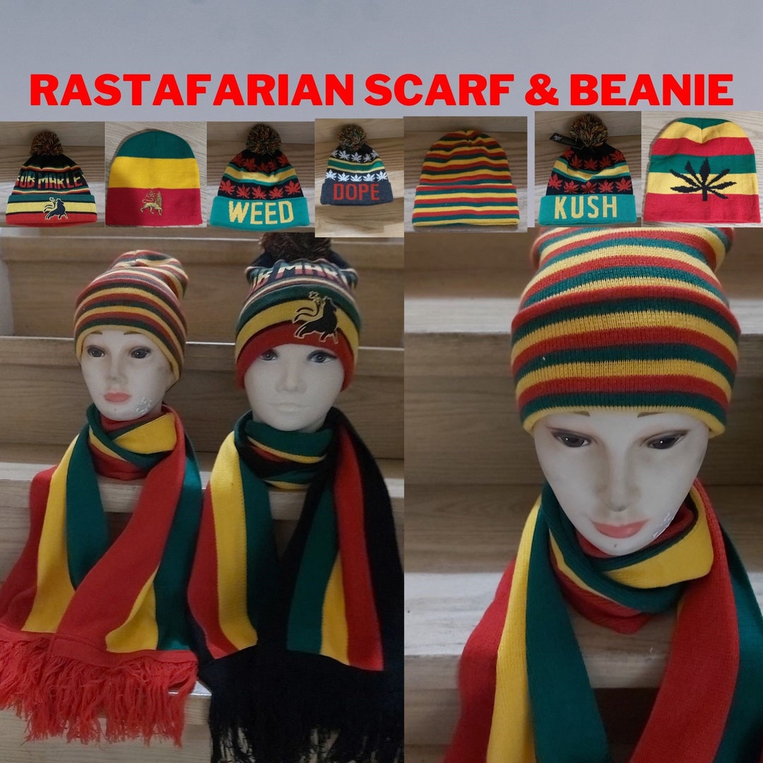Red Green Yellow & Black Extra Long Rasta Scarf/rastafarian - Etsy