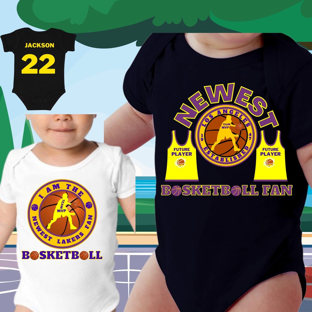 LA Lakers Newest Fan Onesie/lakers Baby Clothes/personalize - Etsy