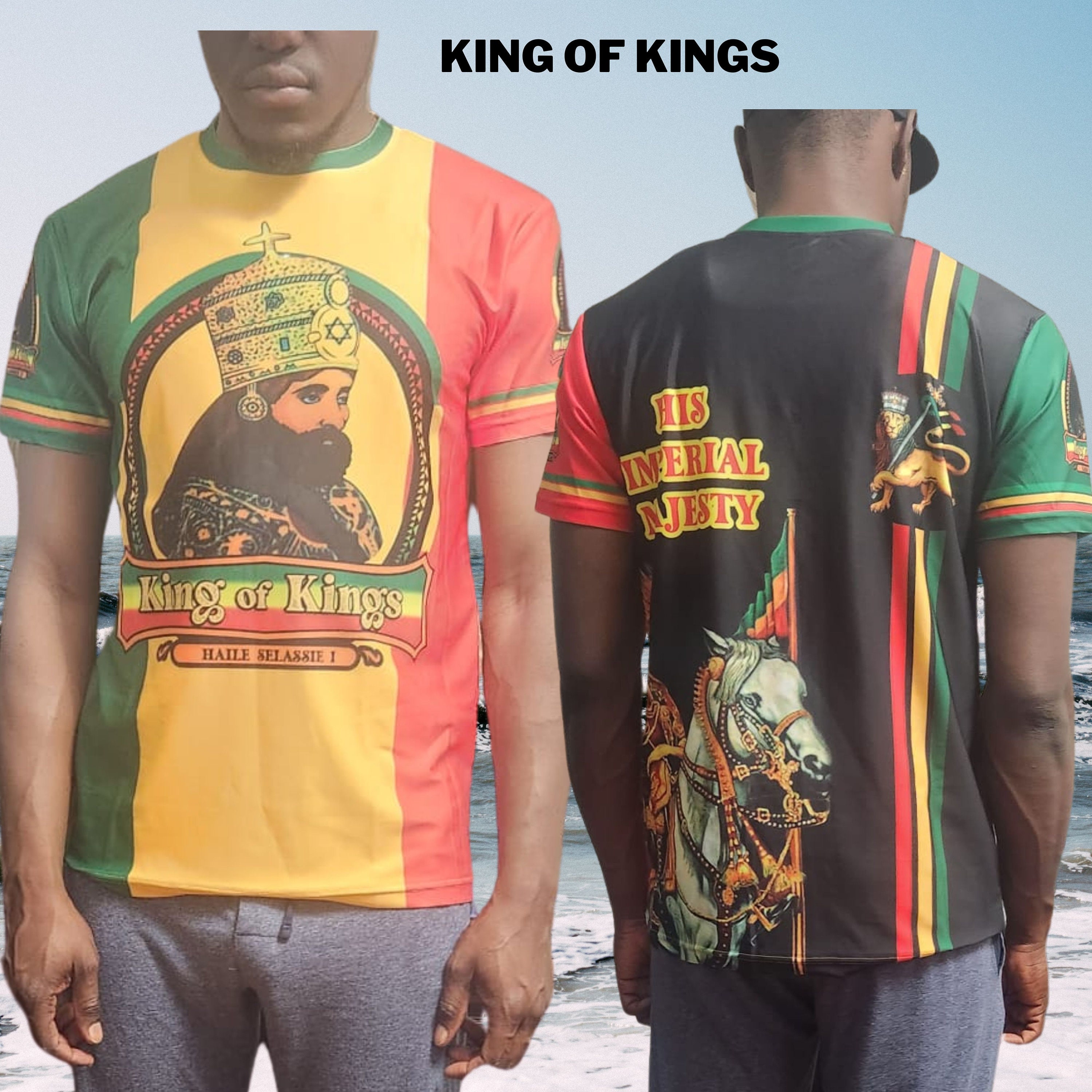 Rastafarian King of Kings Double Sided Jersey/his Imperial Majesty ...