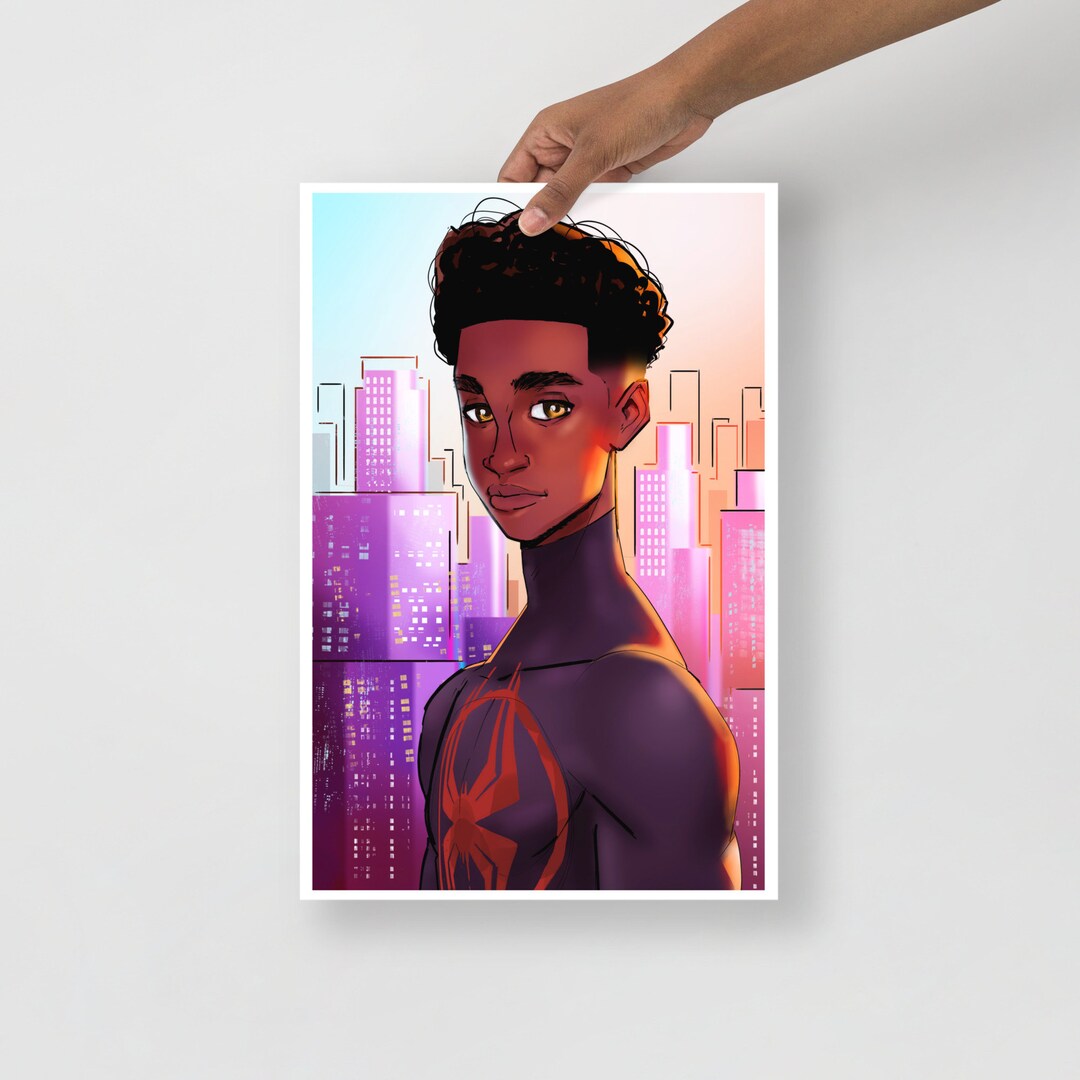 Miles Morales Aka the Spider Man of Brooklyn Spider Verse Movie Print ...